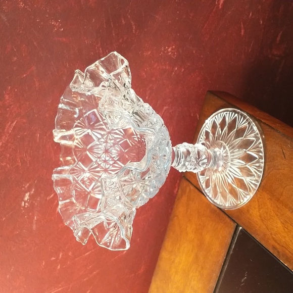 Fenton | Other | Vintage Fenton Ice Blue Daisy Button Ruffled Pedestal ...